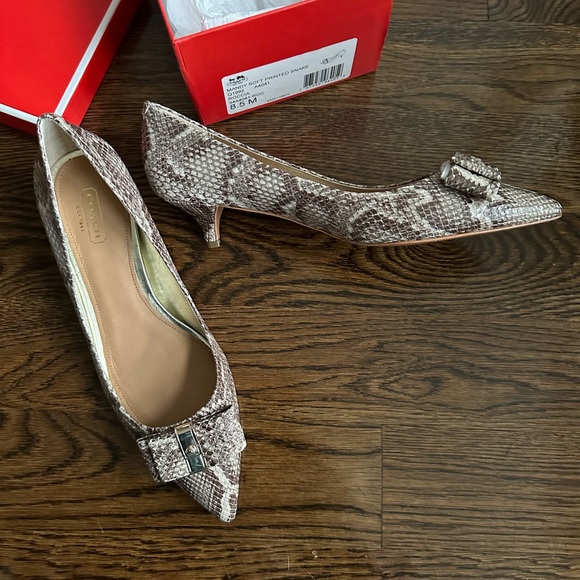Coach | Shoes | Coach Mandy Snakeskin Kitten Heels 85 Nib | Poshmark